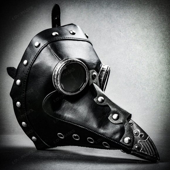 ILOVEMASKS | Accessories | Black Plague Doctor Long Nose Bird Mask ...